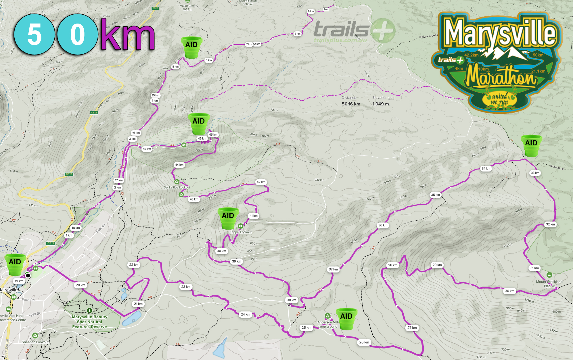 Map 50k | Marysville Marathon Festival